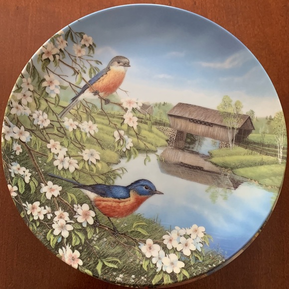Accents | Edwin Knowles Decorative Plates Bluebirds In Spring By Sam ...